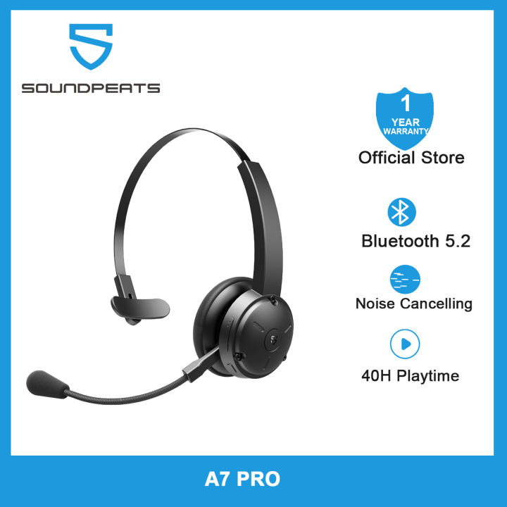SOUNDPEATS A7Pro Wired Headset Bluetooth 5.2 Noise Reduction Connect ...