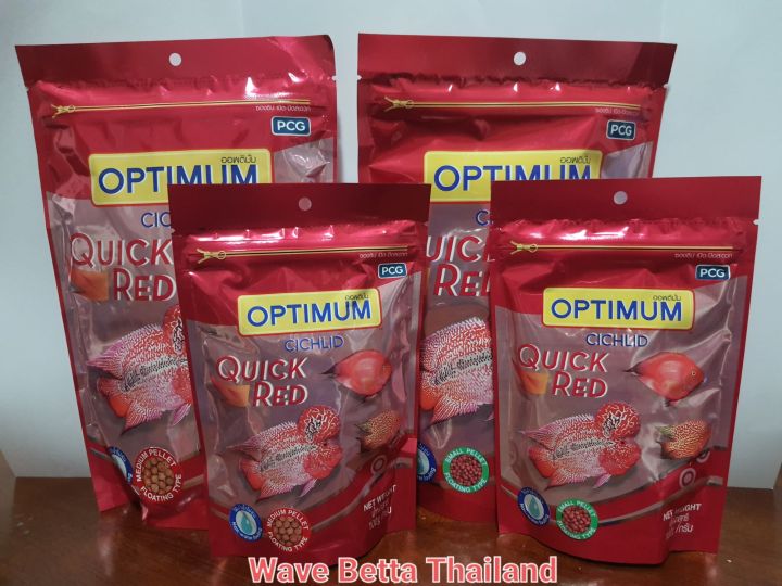 OPTIMUM CICHLID QUICK RED 100g. และ 300 g. (อาหารปลาหมอสี สูตรเร่งสี ...
