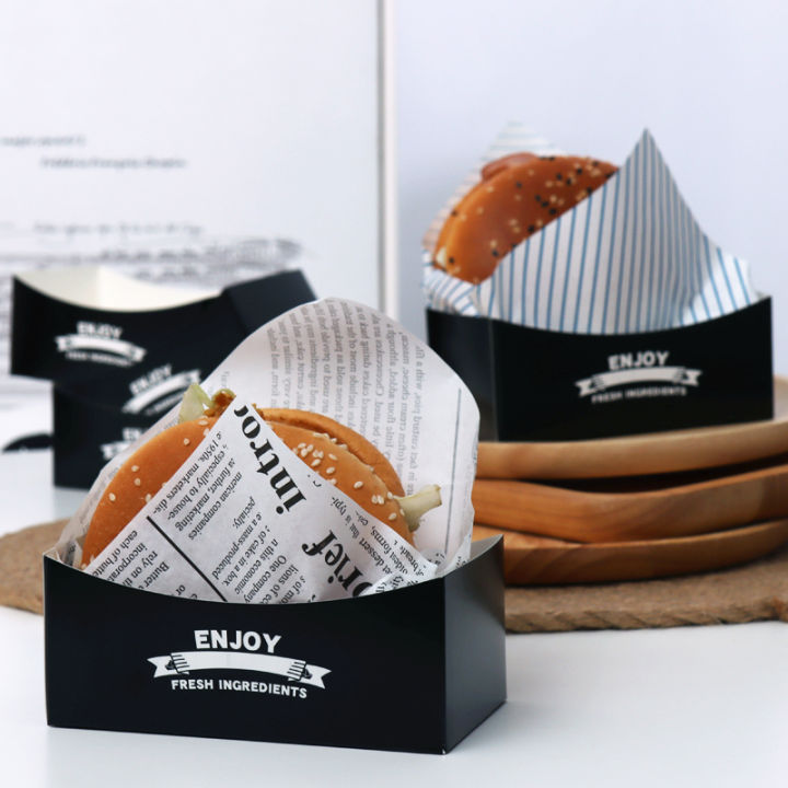 Breakfast Thick Egg Sandwich Food Packaging Black Paper Box Burger Box ...