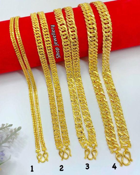 ‼️BEST SELLER EMAS BANGKOK‼️ Rantai leher dewasa labuh lipan padu Ada cop 916 sebijik macam ori ...