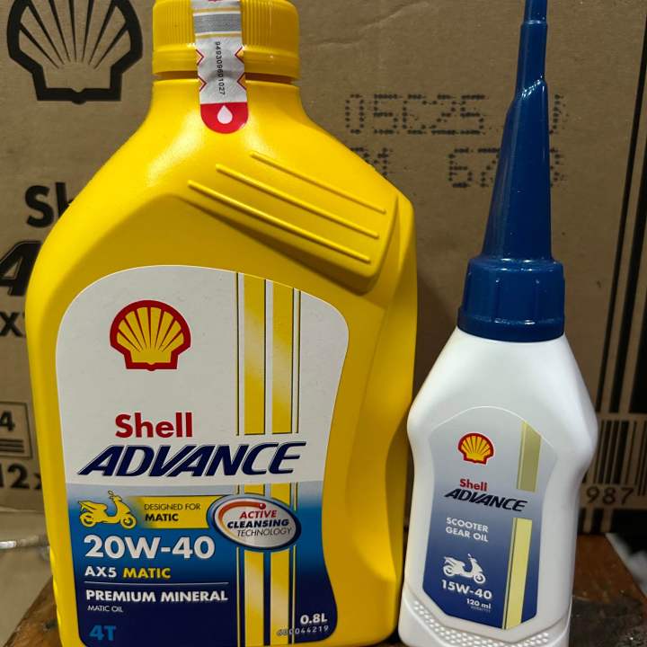 PAKET OLI SHELL ADVANCE MATIC AX5 800 ML + OLI GARDAN SHELL ORIGINAL ...