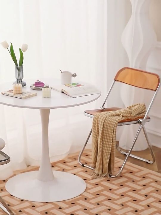 Simple casual dining table white Scandinavian coffee table milk tea ...