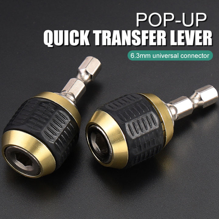 1/4" Keyless Drill Chuck Conversion Hex Shank Adapter Extended Quick ...