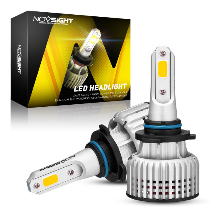 3000K Yellow Light Fog Lights Novsight N12Y 9006 HB4 LED Headlamp Bulbs ...