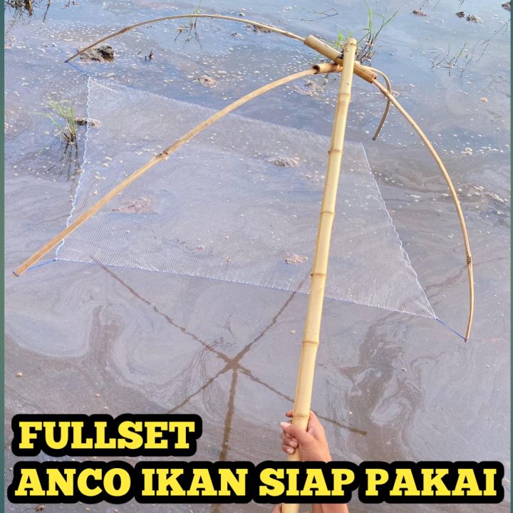 Anco ikan fullset siap pakai / jaring anco ikan lunjar dan udang ...