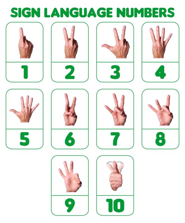 1-10 Sign Language A4 Laminated | Lazada PH