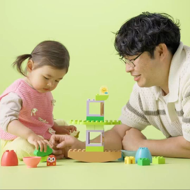 LEGO DUPLO 10440 Balancing & Stacking Tree (27 Pieces) Mainan Susunan ...