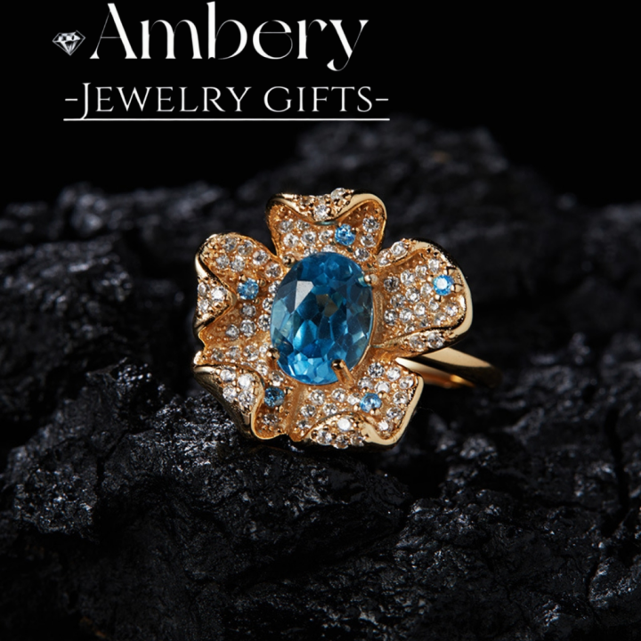 AMBERY Jewelry Gift Silver 925 Original Price Natural Red Garnet Blue ...