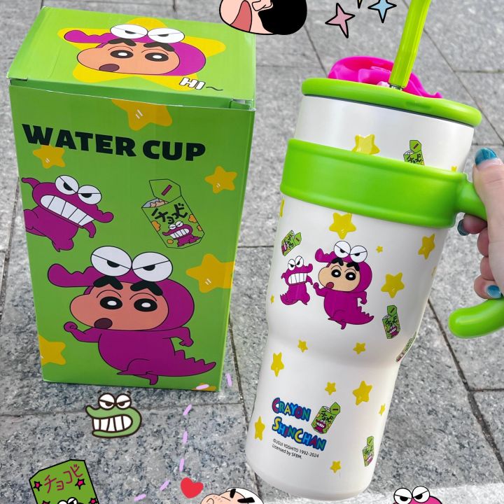 Large Capacity Cartoon Character Insulated Water Bottle Straw Office ...