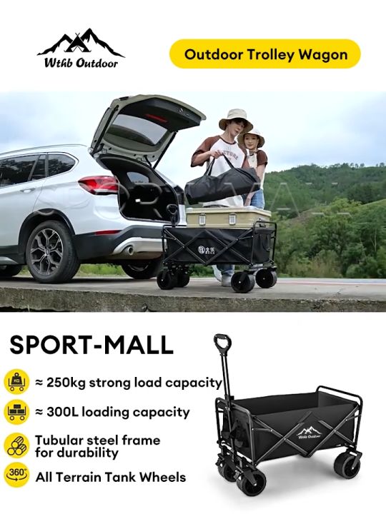 SPORT【Ready Stock】5/7/8 inch Outdoor Wagon Trolley With Wheel Foldable ...
