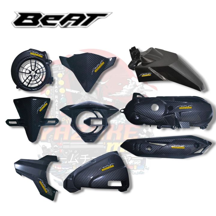 NEW!! Honda beat fi v2 hydro dip carbon Airfilter cover,fan cover,Front ...