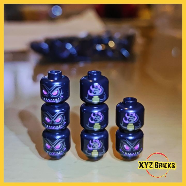 LEGO PARTS 3626pb1170 - 1 piece Head Black Alien with Magenta Eyes Dark ...