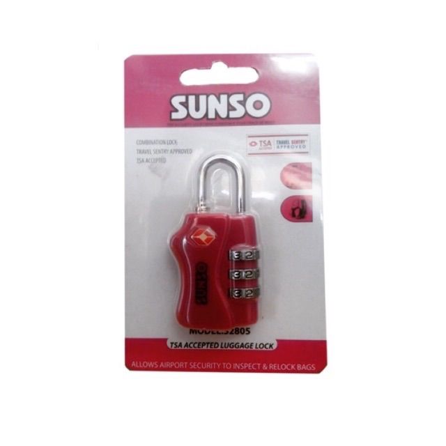 [100% ORIGINAL] SUNSO 3 DIGIT NUMBER LOCK FOR TSA TRAVEL USED (S2805 ...