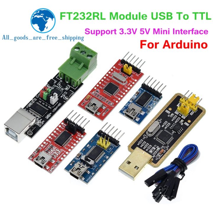 บอร์ดฝ่าวงล้อมพื้นฐาน FT232RL FT232BL FTDI FT232 USB ไปยัง TTL 5V 3.3V ...