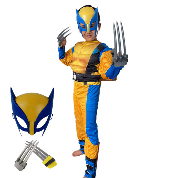 Child Movie Luxury Mask Jumpsuit Wolverine Cosplay Costume Halloween ...