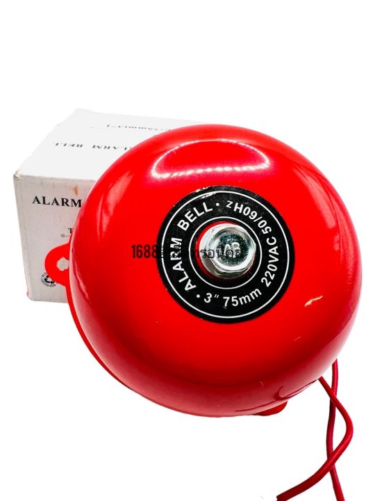 ball AC 220V 3นิ้ว Dia โรงเรียน Fire Alarm รอบรูปร่างกระดิ่งไฟฟ้าสีแดง ...