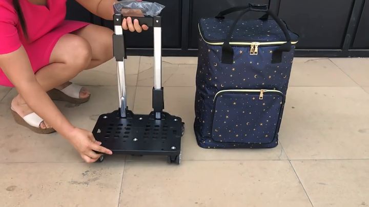 Homepeas® Retractable Folding Grocery Personal Shopping Cart Shopping ...