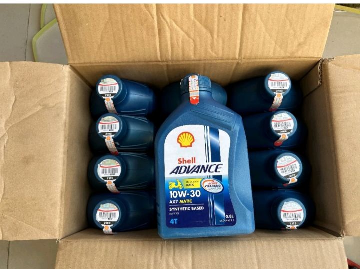 OLI MOTOR MATIC SHELL ADVANCE AX7 800ml. 1 DUS ISI 12 PCS OLI SHELL ...
