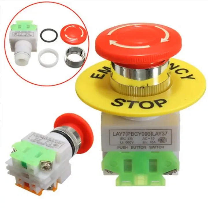 Tombol Emergency Stop 660V 10A / Push Button Emergency / Saklar ...