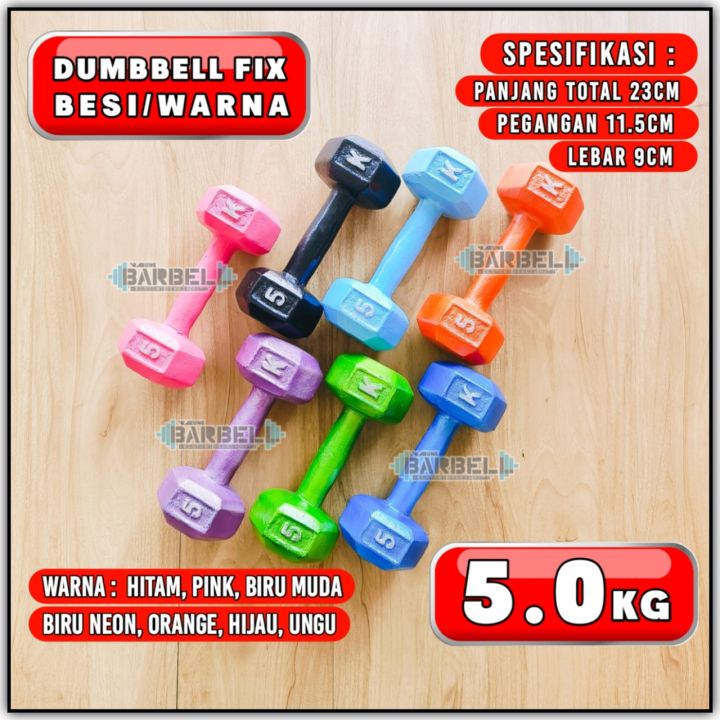 BARBEL 5KG / DUMBBELL 5KG / DUMBBELL FIX 5KG (BESI) | Lazada Indonesia