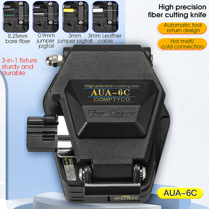 AUA-6C Fiber Cleaver High Precision FTTH Optic Fiber Cutter With ...