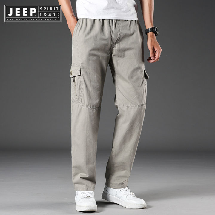 JEEP SPIRIT 1941 ESTD Wide Leg Pants Cargo Pants Plus Size Straight Leg ...