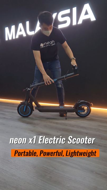 NEON X1 Premium Electric Scooter (30km/h, 350W, 25km Range) Free Gift ...
