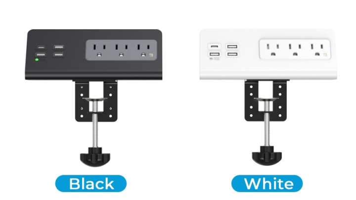 Desk Clamp Power Strip Extension Cord with USB Port PD 20W Fast Charger ...