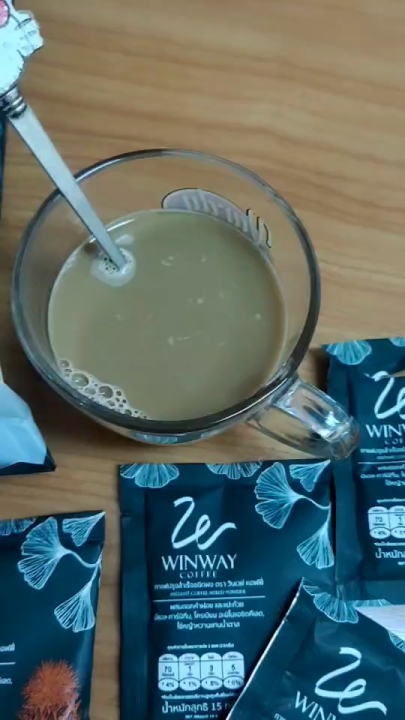 กาแฟวินเวย์ Winway Coffee กาแฟผสมดอกคำฝอย และแปะก๊วย ไม่มีน้ำตาล 1ห่อ50 ...
