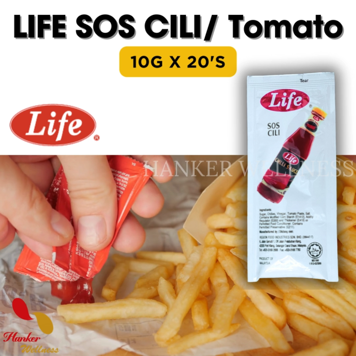 LIFE Chili & Tomato Sauce Sachets | Sos Cili & Sos Tomato | 20 Packets ...