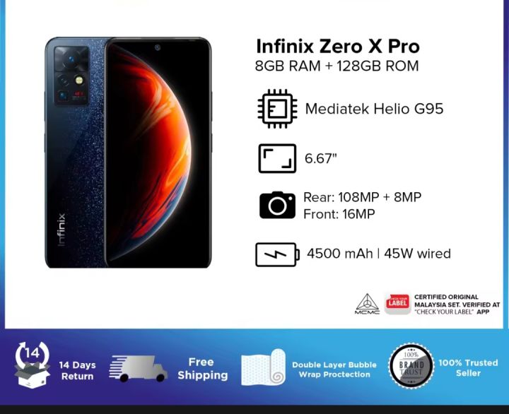 Infinix zero x pro 8/128 | Lazada