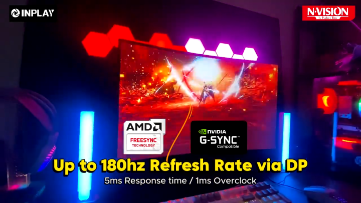 Nvision 27/32 Inch 180HZ Curved Gaming Monitor 1500R Frameless FHD 1Ms ...