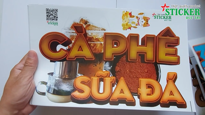 🔥 STICKER CÀ PHÊ SỮA ĐÁ 🔥 TRANG TRÍ TƯỜNG, XE, CỬA KÍNH QUÁN CÀ PHÊ ...