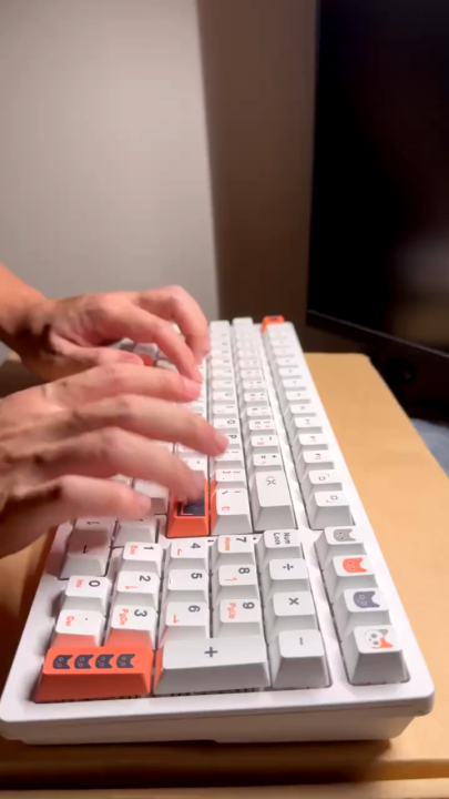 🇸🇬 Cute Calico Orange Cat Keycaps Cherry Profile PBT Dye Sublimation ...