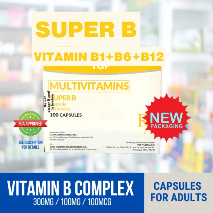 (Neurobion / Meganerv 300 Generic) Super B Vitamin B Complex Capsules ...