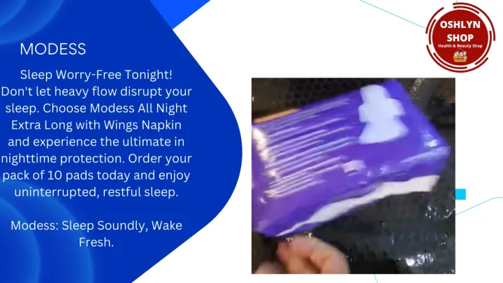 Modess All Night Extra Long with Wings Napkin Heavy Flow,Fast Absorbing ...