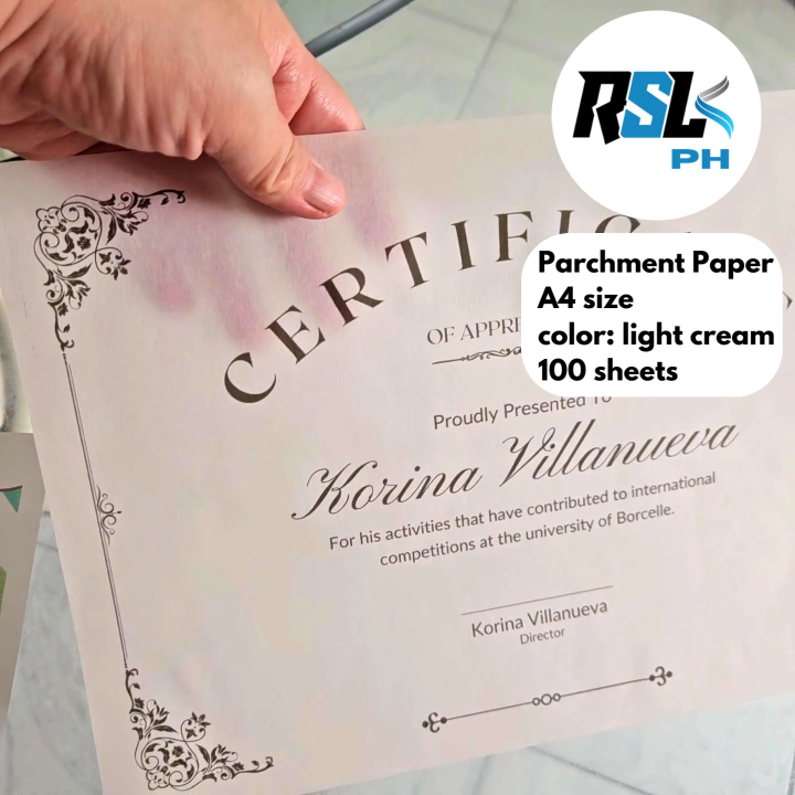 Vision Parchment Paper A4 Size 85 GSM 250 pieces Certificate Diploma ...