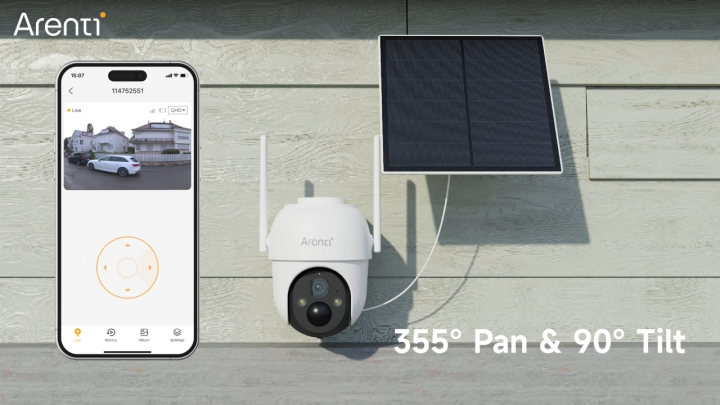 ARENTI Wireless Battery Outdoor Pan Tilt Camera with Solar Panel - GO2T ...