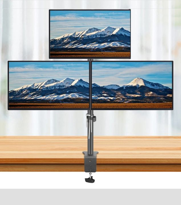 LUXURY TALL MONITOR ARM/ STAND 360°| DUAL MONITOR HOLDER 10"-27" CLAMP ...