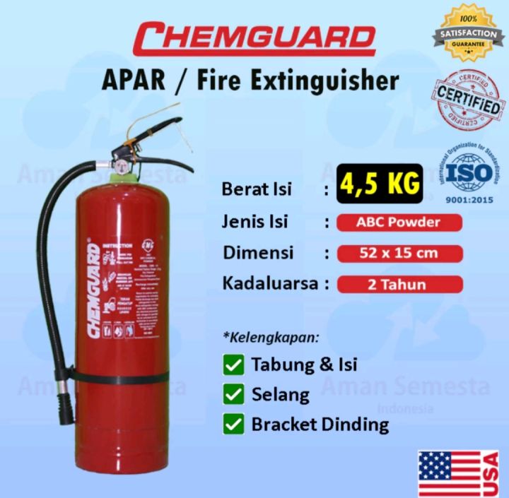 APAR 4,5kg ABC Powder CHEMGUARD/Alat Pemadam Api(APAR)/Fire Extinguisher | Lazada Indonesia