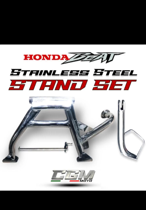 HONDA BEAT 110i/125i 304 STAINLESS Stand Set Center and Side Stand by ...