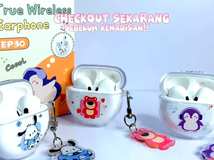 KOOYIINN Wireless Earphone Lucu Karakter Headset Bluetooth EP30 Touch ...