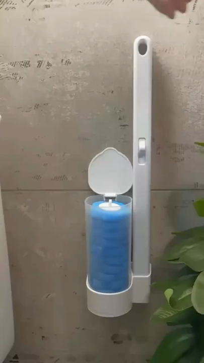 CUDDLES Disposable Toilet Brush Set Wall Mounted Toilet Cleaning Brush ...