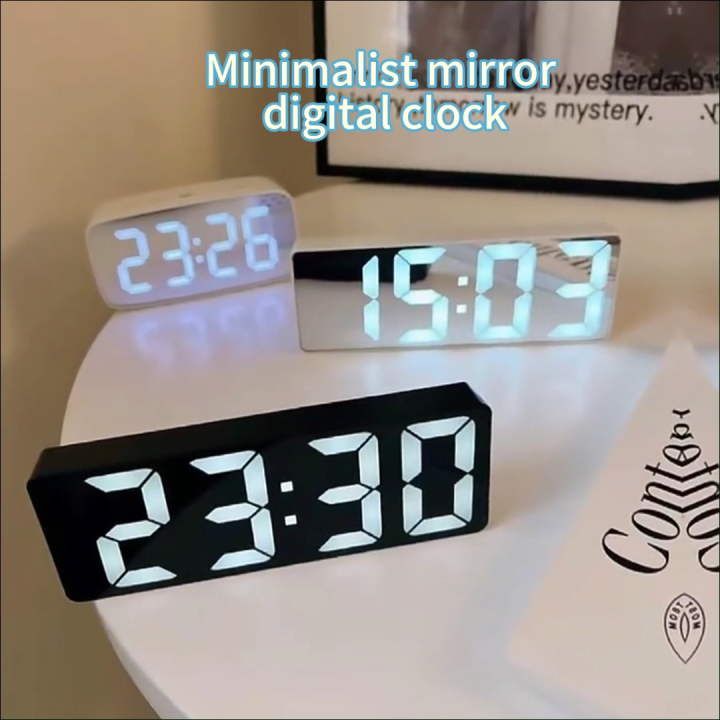 Dolaco#Multifunctional Electronic alarm clock night light mirror clock ...