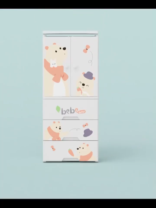 Baby Clothes Cabinet 65-70cm Wardrobe Cabinet For Kids Cartoonish ...