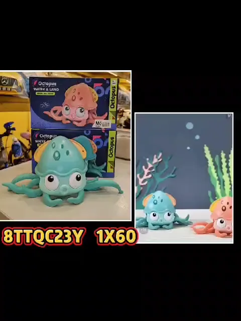 Amphibious Water Pull Wind Up Toys, Windup Swimming Octopus Pull String ...