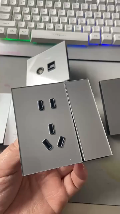 Type 86 Tempered Glass Switch With Built-in LED Sensor 110V-250V ...