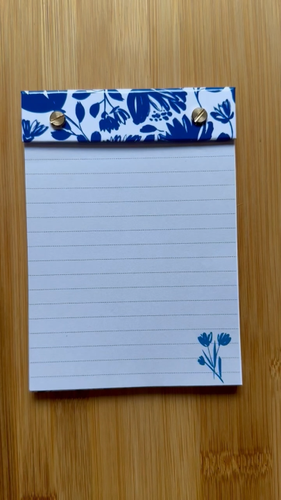 (FULL SET) Refillable Notepad | Ivory Blue Floral Pattern | Lazada PH