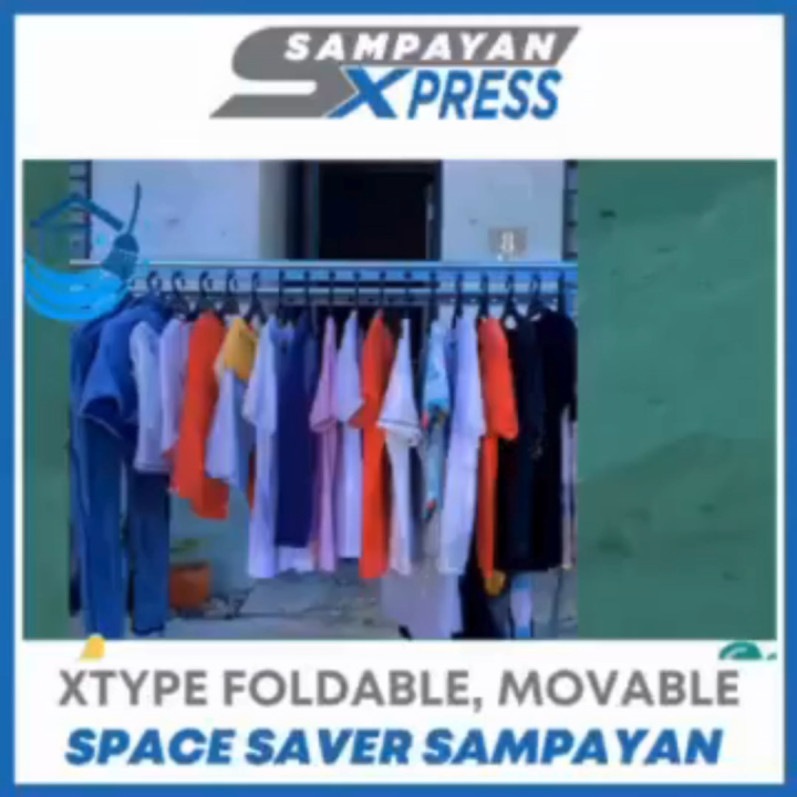 FlexiDry X-Type Foldable and Movable Drying Rack with Wheels Sampayan ...