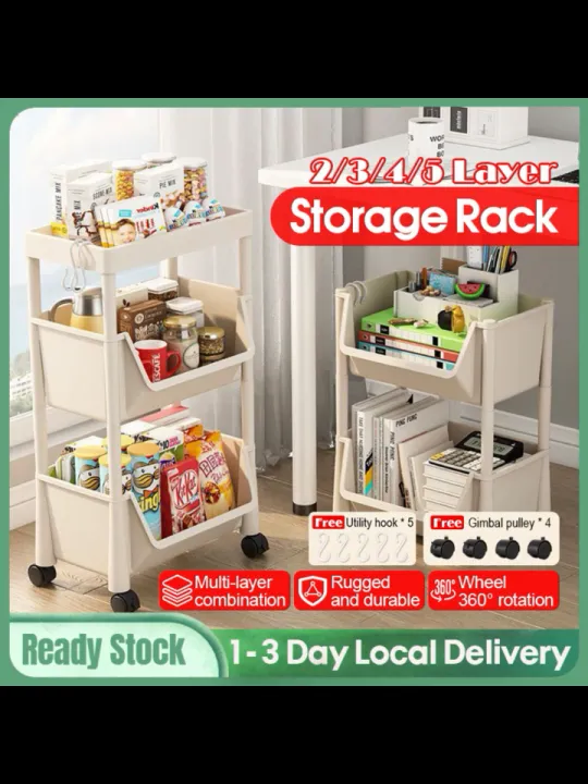Storage Rack Many Tier Trolley Home Kitchen Storage Organizer Rack Cart ...